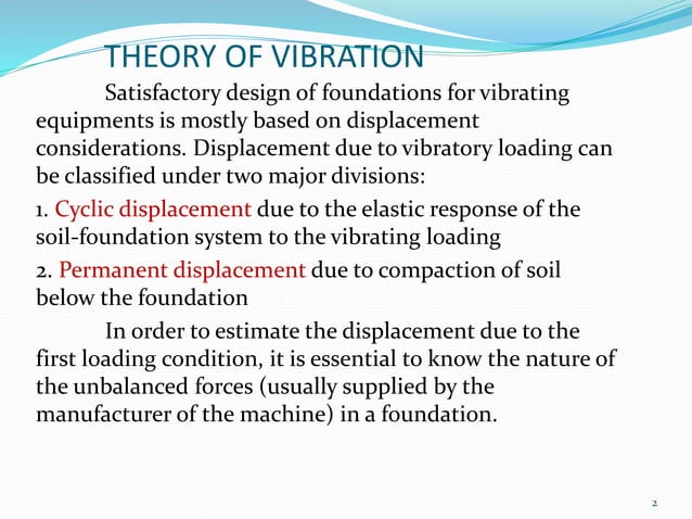 SOIL DYNAMICS - THEORY OF VIBRATIONS | PPSX