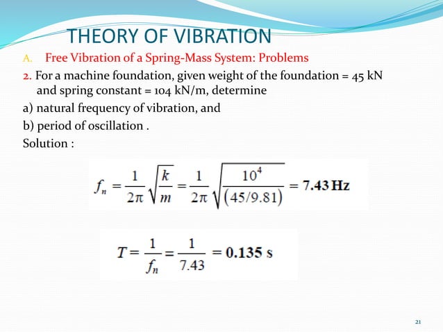 SOIL DYNAMICS - THEORY OF VIBRATIONS | PPSX