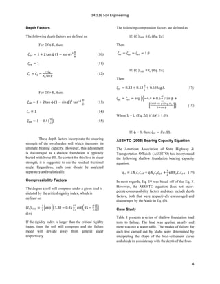 The Bearing Capacity of a Shallow Foundation, as proposed by Vesic; The ...