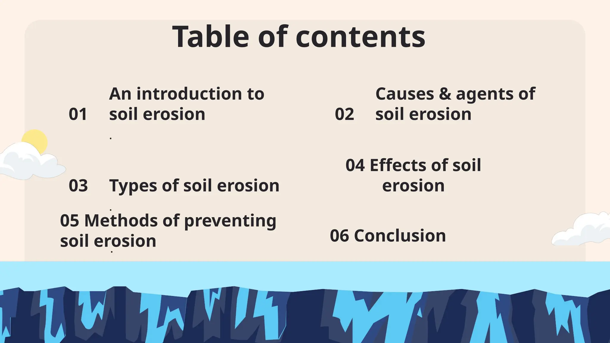 A research paper on soil erosion, including definition, types, causes, effects etc. | PPTX