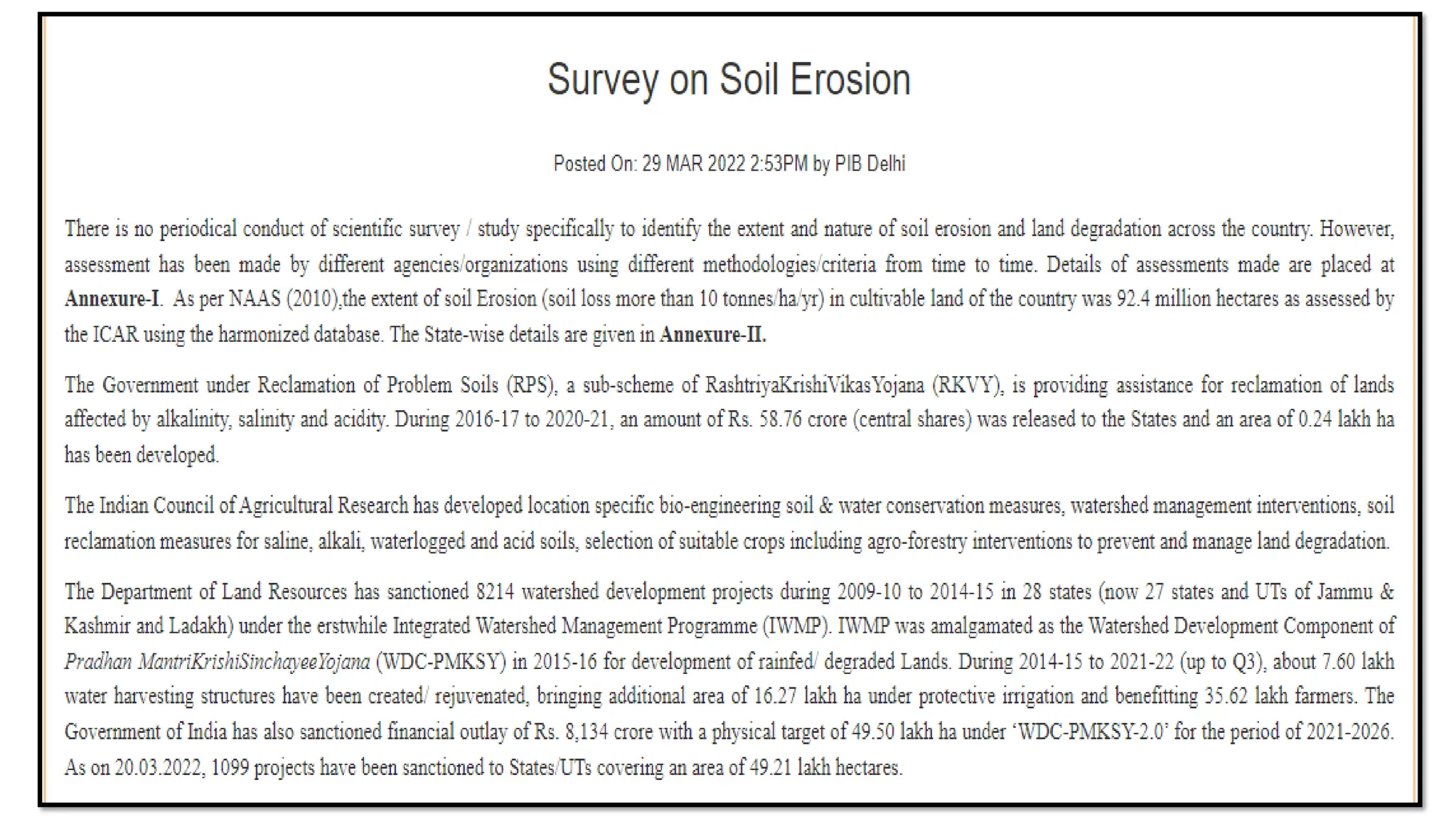 Soil erosion-History, distribution, identification, forms, impact of ...
