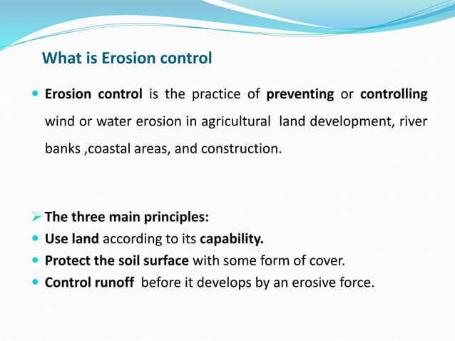 Soil erosion control measures | PPTX