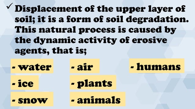 Soil Erosion, Agents_Favorite report.pptx | Geology | Science