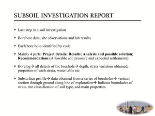 Soil exploration methods and soil investigation report | PDF