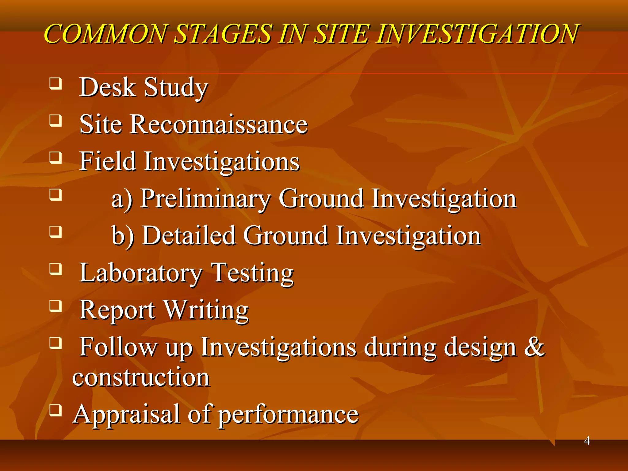 Soil exploration/Investigation method, purpose depth of exploration ...