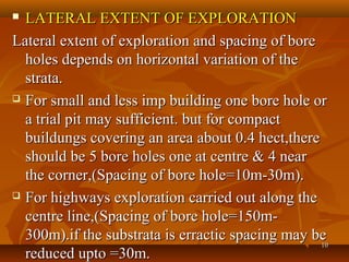 Soil exploration/Investigation method, purpose depth of exploration ...