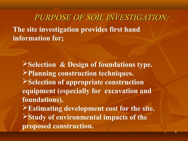 Soil exploration/Investigation method, purpose depth of exploration ...