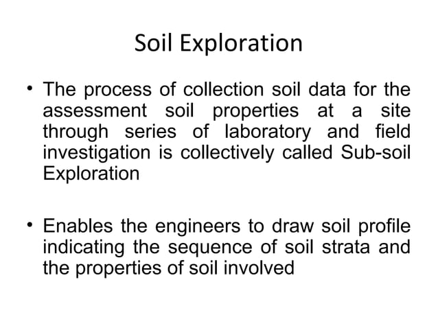 Soil exploration part i | PPT