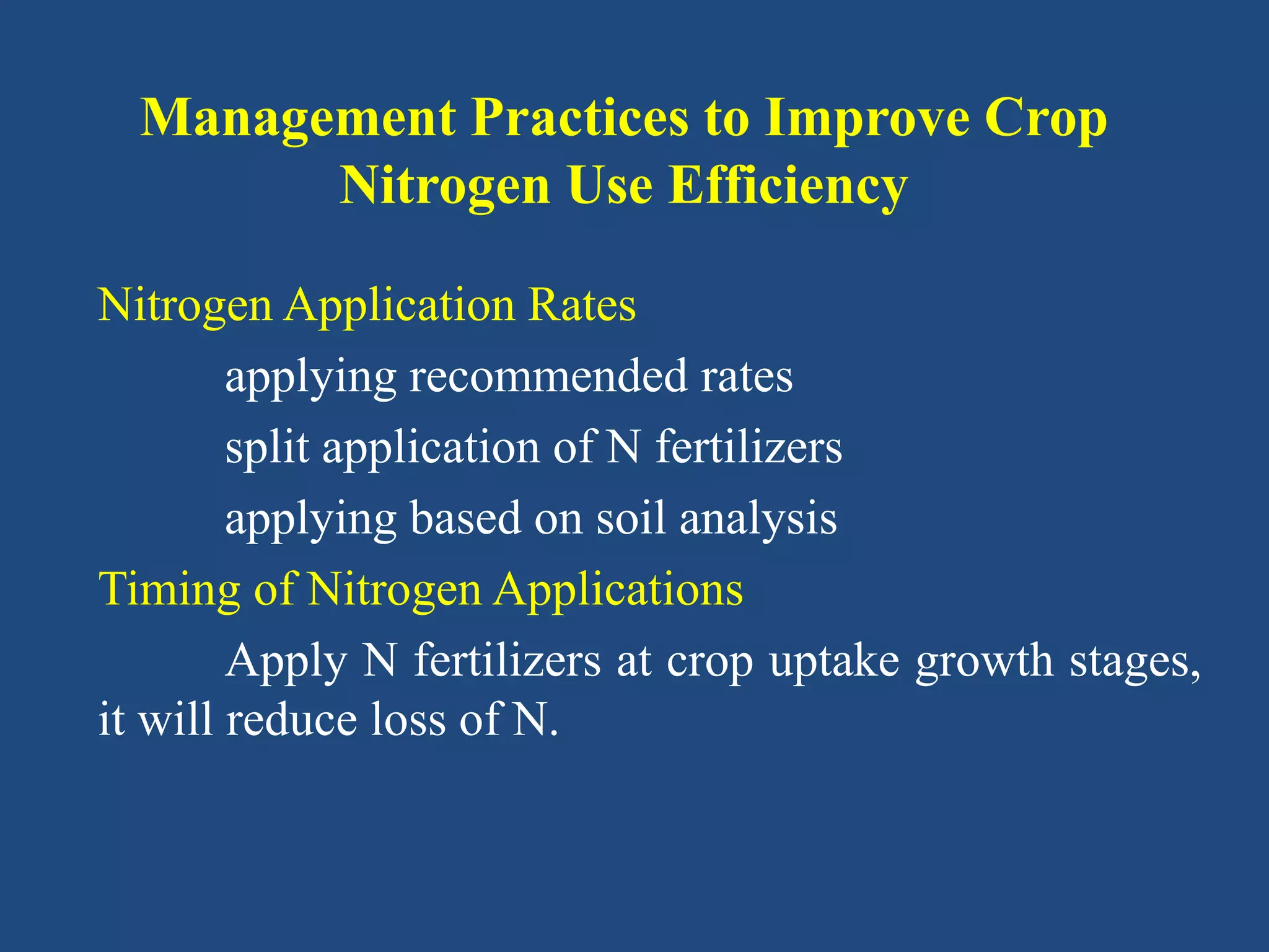 Fate of Nitrogen fertilizer in soil - biological nitrogen fixation ...