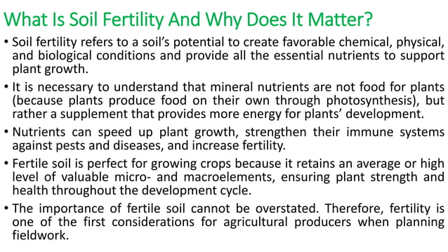 Soil Fertility.pptx | Agriculture | Industries