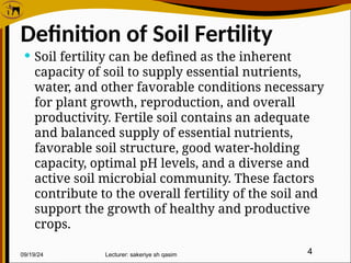 soil fertility lecture in Zamzam University | PPT