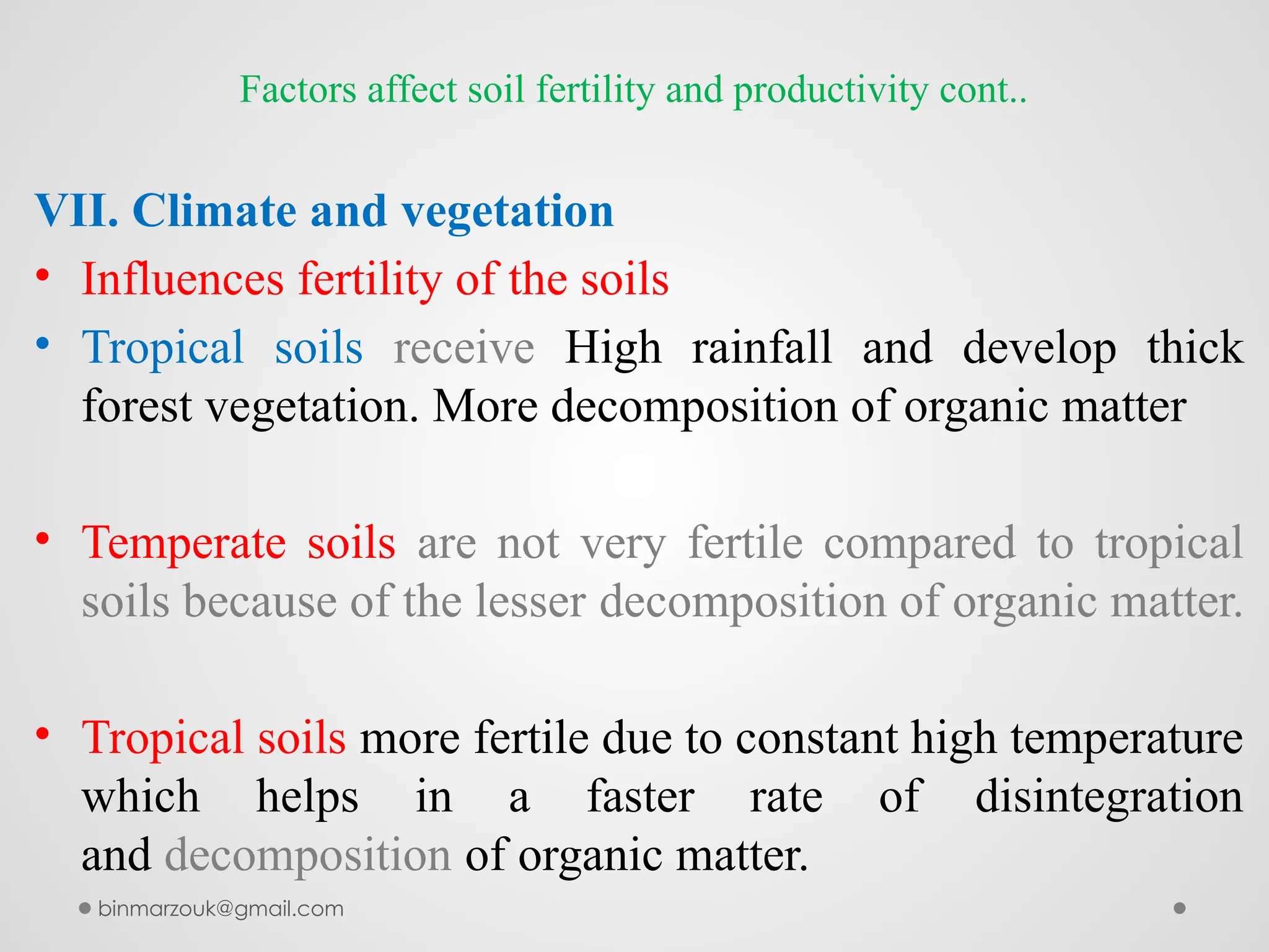 FACTORS AFFECTING SOIL FERTILITY AND PRODUCTIVITY | PPTX