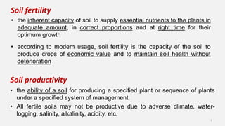 Soil fertility and productivity in agriculture | PDF