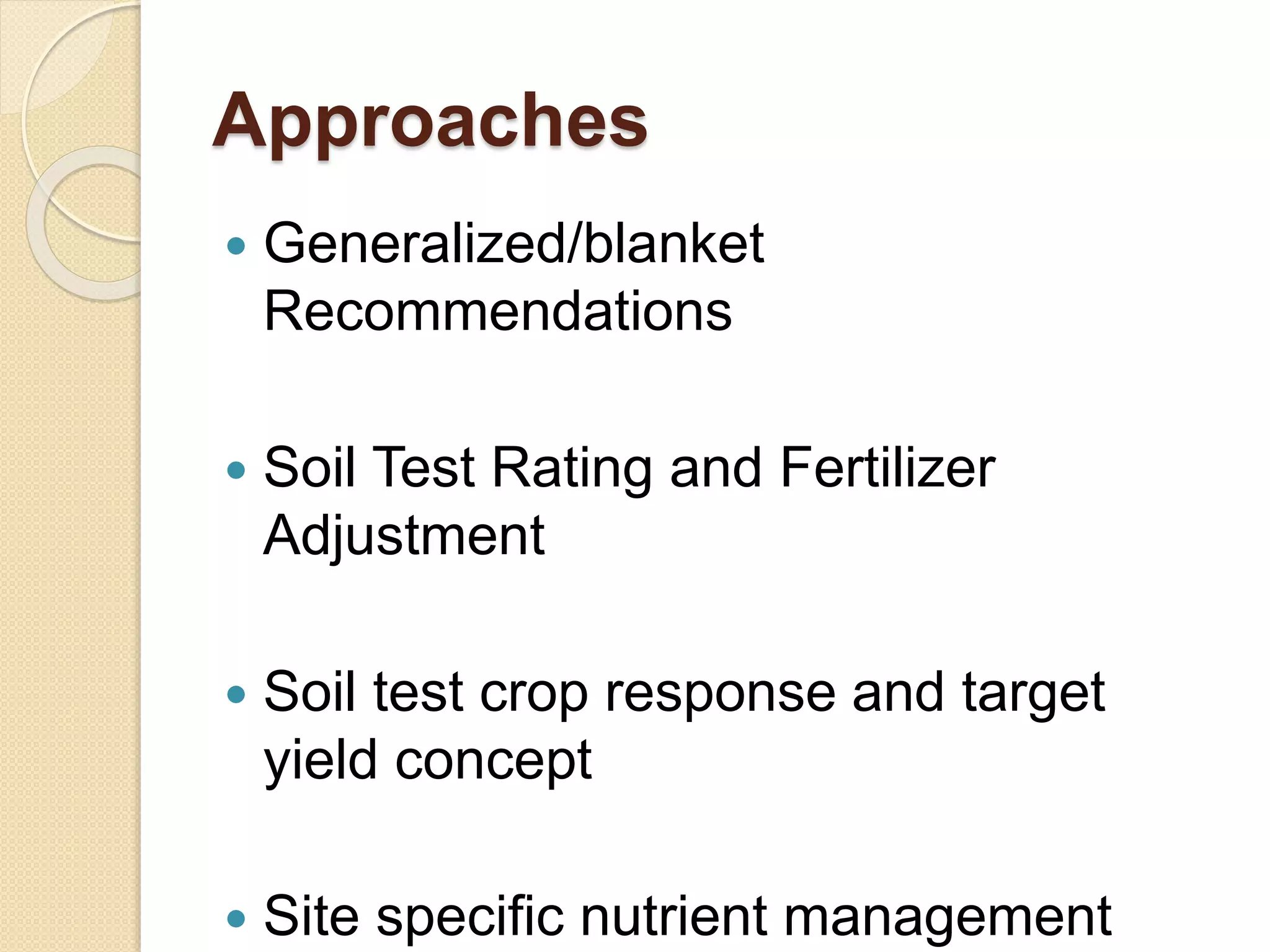Soil fertility evaluation and fertilizer recommendation | PPTX