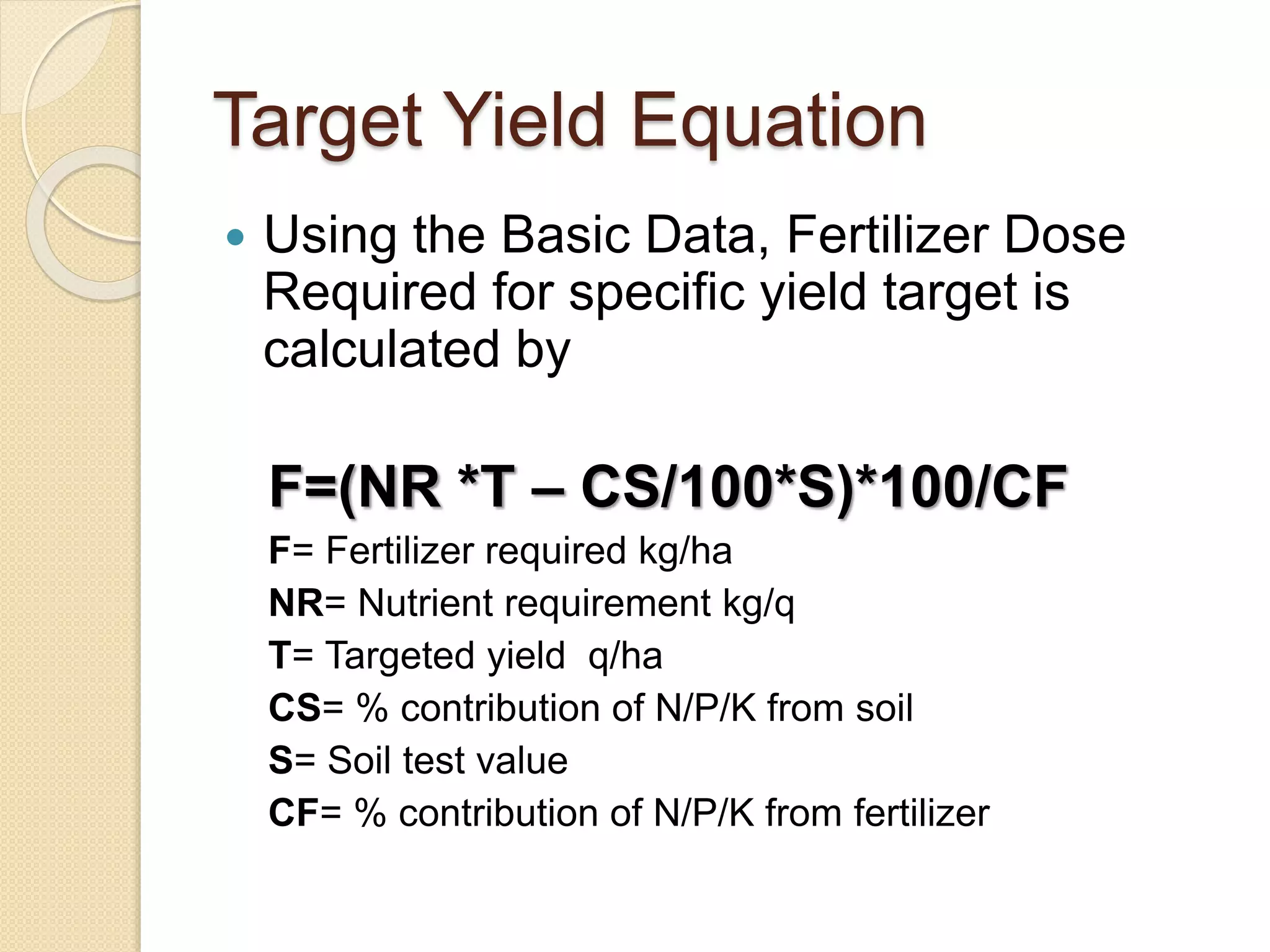 Soil fertility evaluation and fertilizer recommendation | PPTX