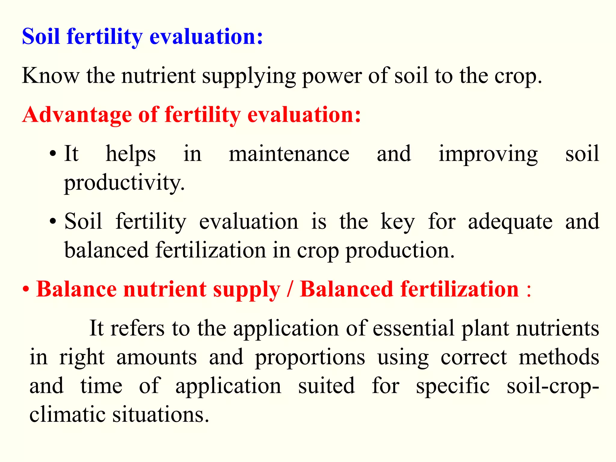 soil fertility evaluation ppt. | PDF