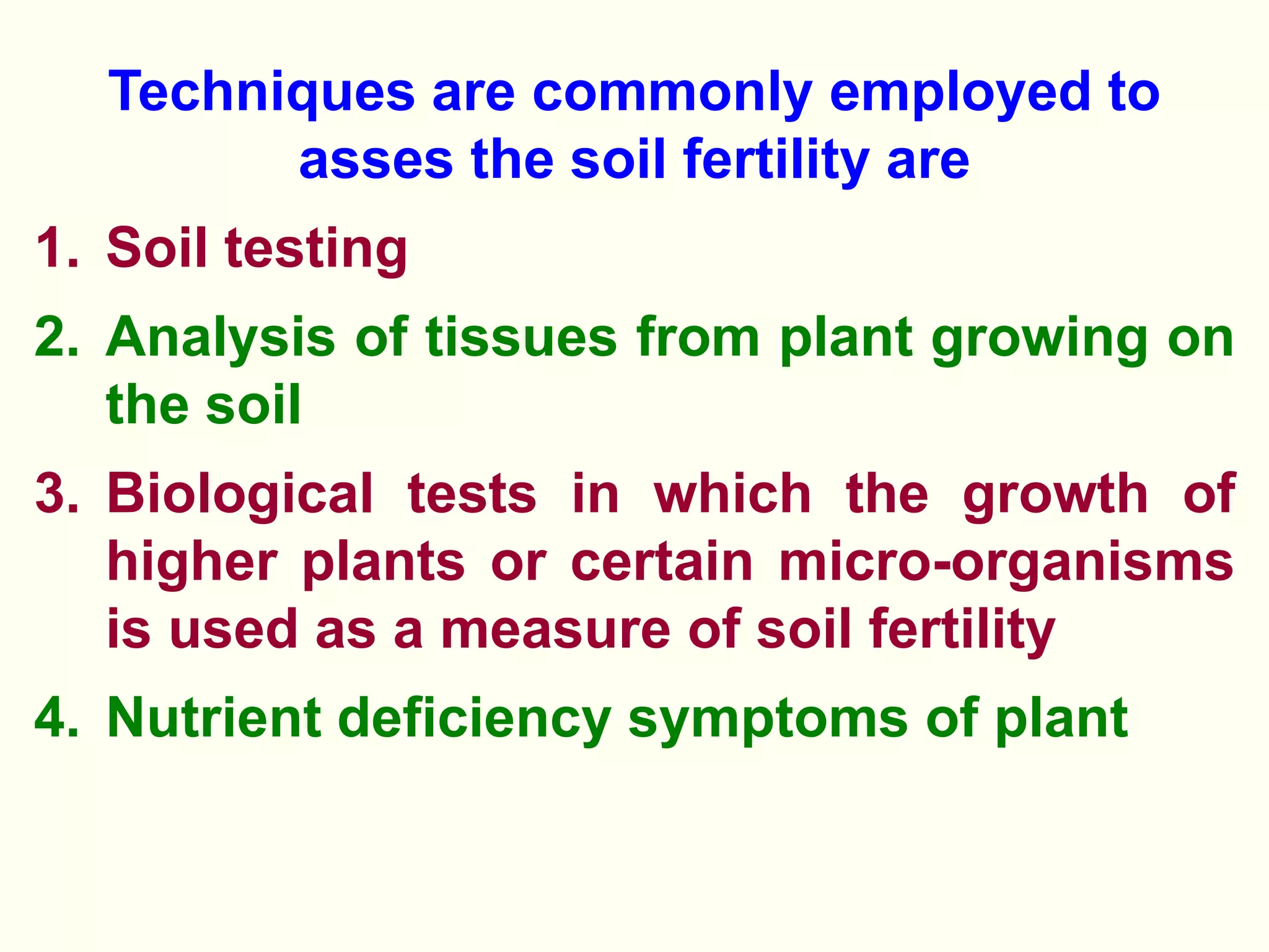 soil fertility evaluation ppt. | PDF