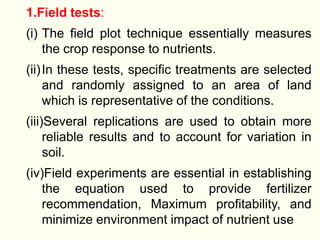 soil fertility evaluation ppt. | PDF