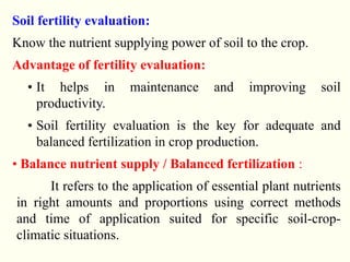 soil fertility evaluation ppt. | PDF