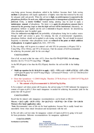 Fertilizer recommendation: Fertilizer application rate calculation and ...