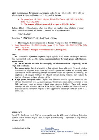 Fertilizer recommendation: Fertilizer application rate calculation and ...