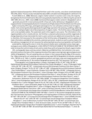 Soil fertility status of some of the intensive crop growing areas under ...
