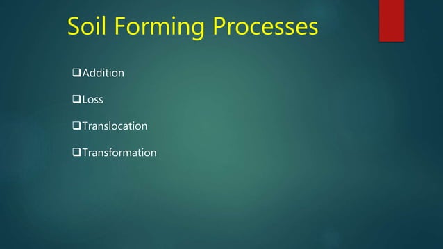 The Process of Soil Formation | PPTX