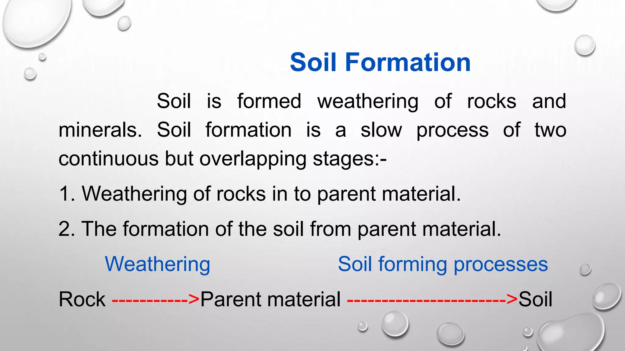 Soil formation - Factors and Processes | PPTX