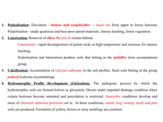 Soil forming process and factors , Humification,Calcification ...