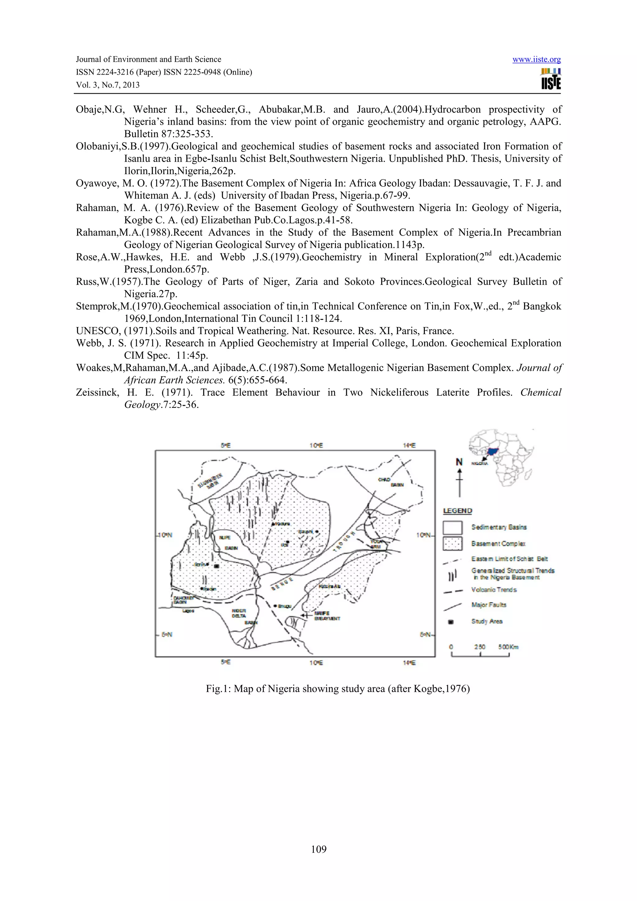 Soil geochemical survey of eruku and environs | PDF