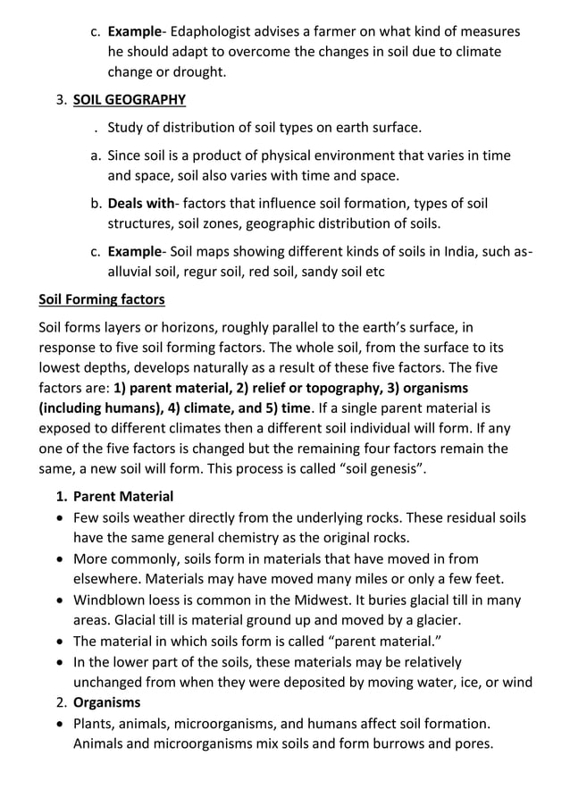 Soil Geography Notes Pdf