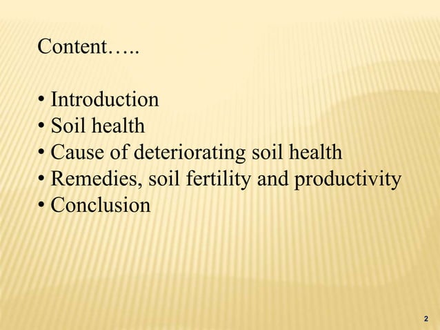 Soil health deterioration: cause and remedies | PPT
