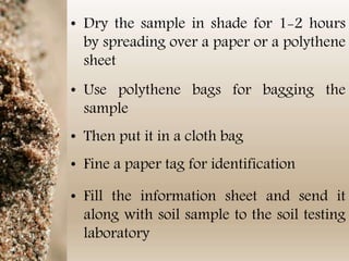Soil horizons and soil sampling methods | PPTX