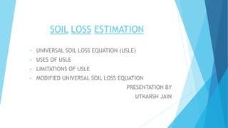 Soil loss estimation | PPTX