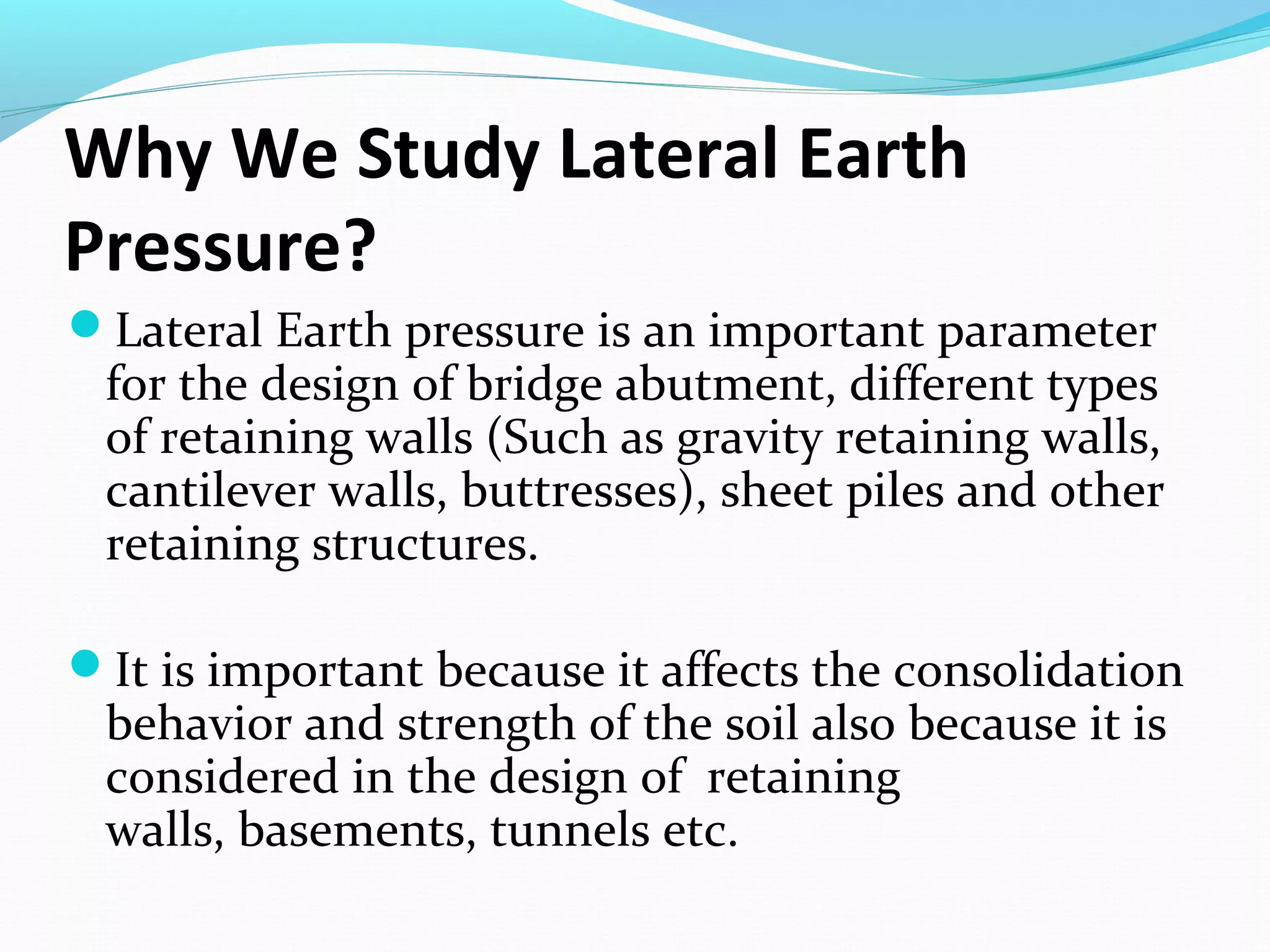 Lateral Earth Pressure | PPT
