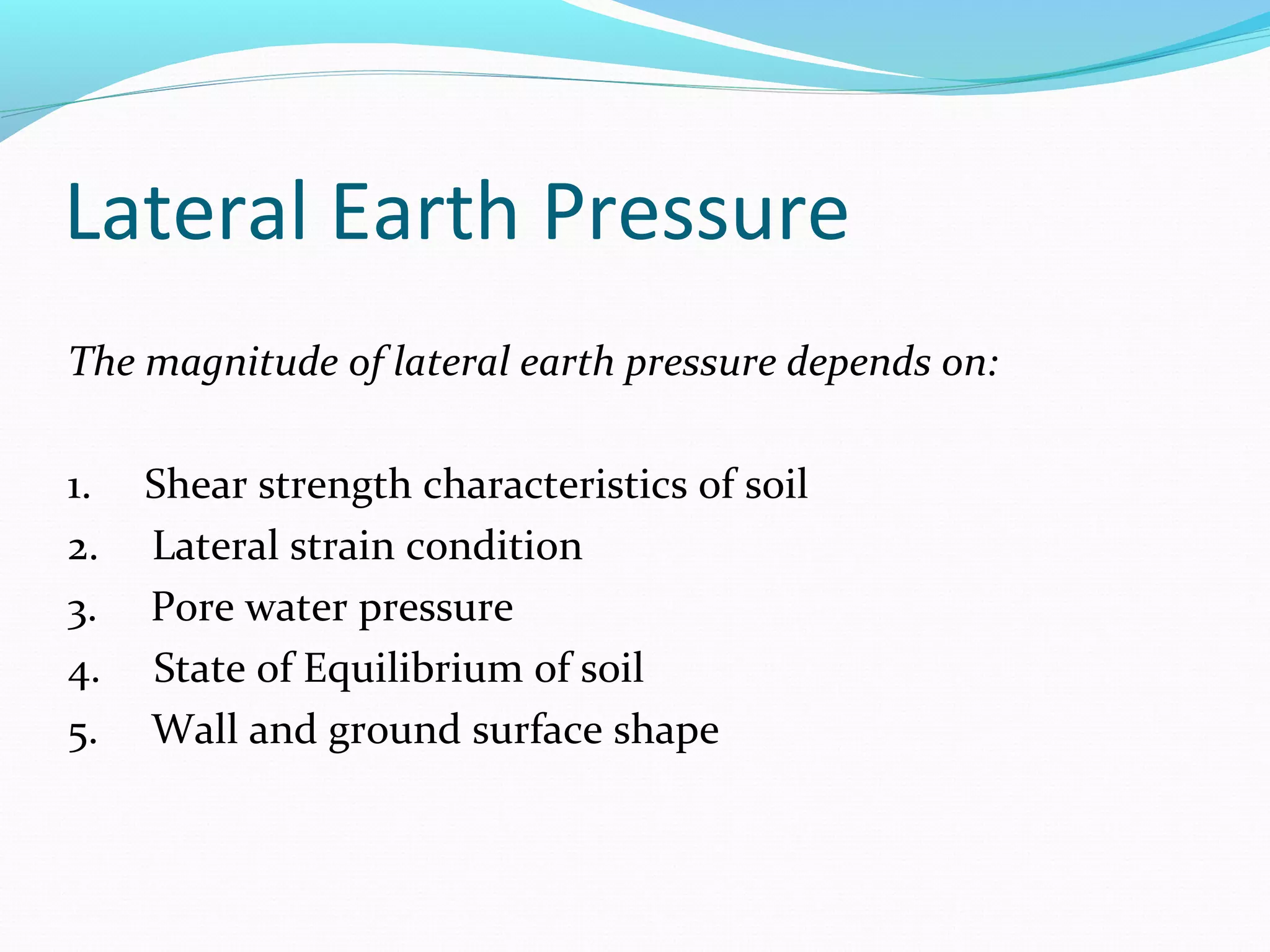 Lateral Earth Pressure | PPT