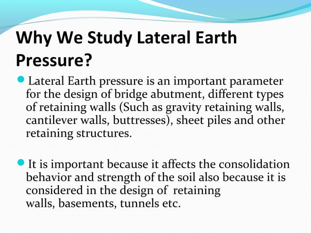 Lateral Earth Pressure | PPT