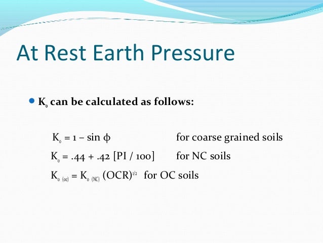 Lateral Earth Pressure