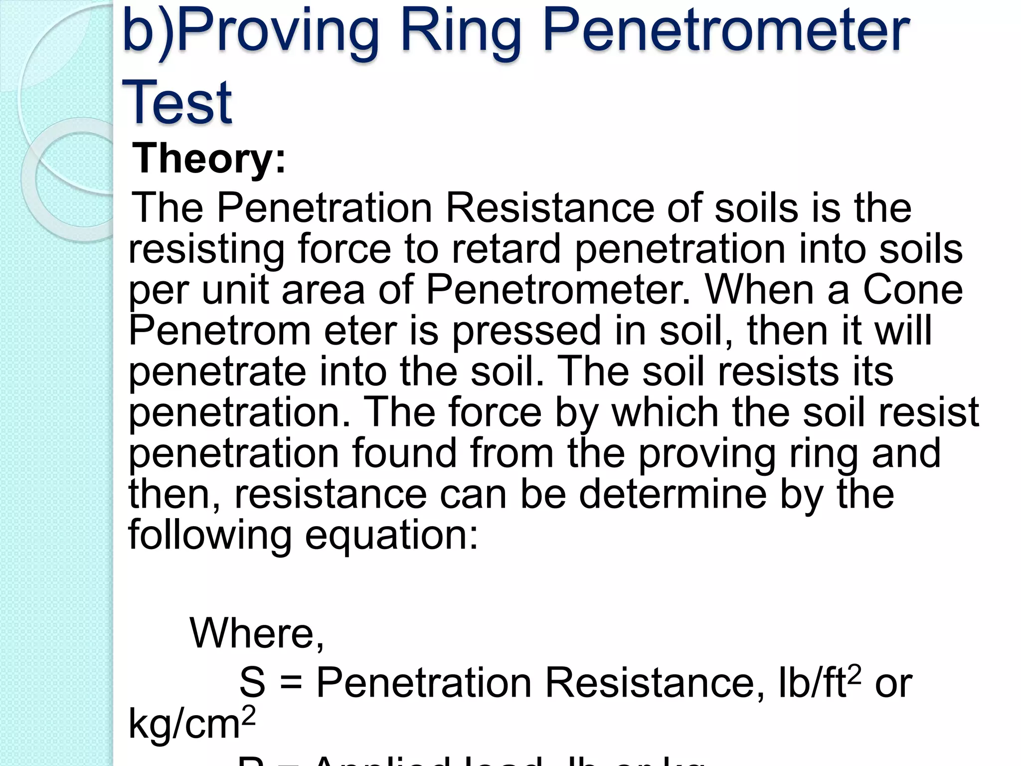 DETERMINATION OF SOIL RESISTANCES: | PPTX