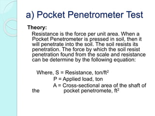 DETERMINATION OF SOIL RESISTANCES: | PPTX