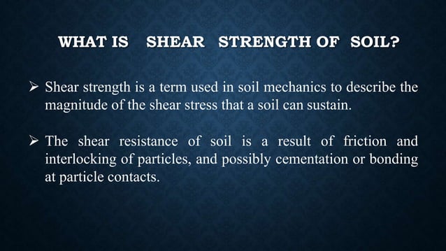 shear strenth of soil tests | PPTX