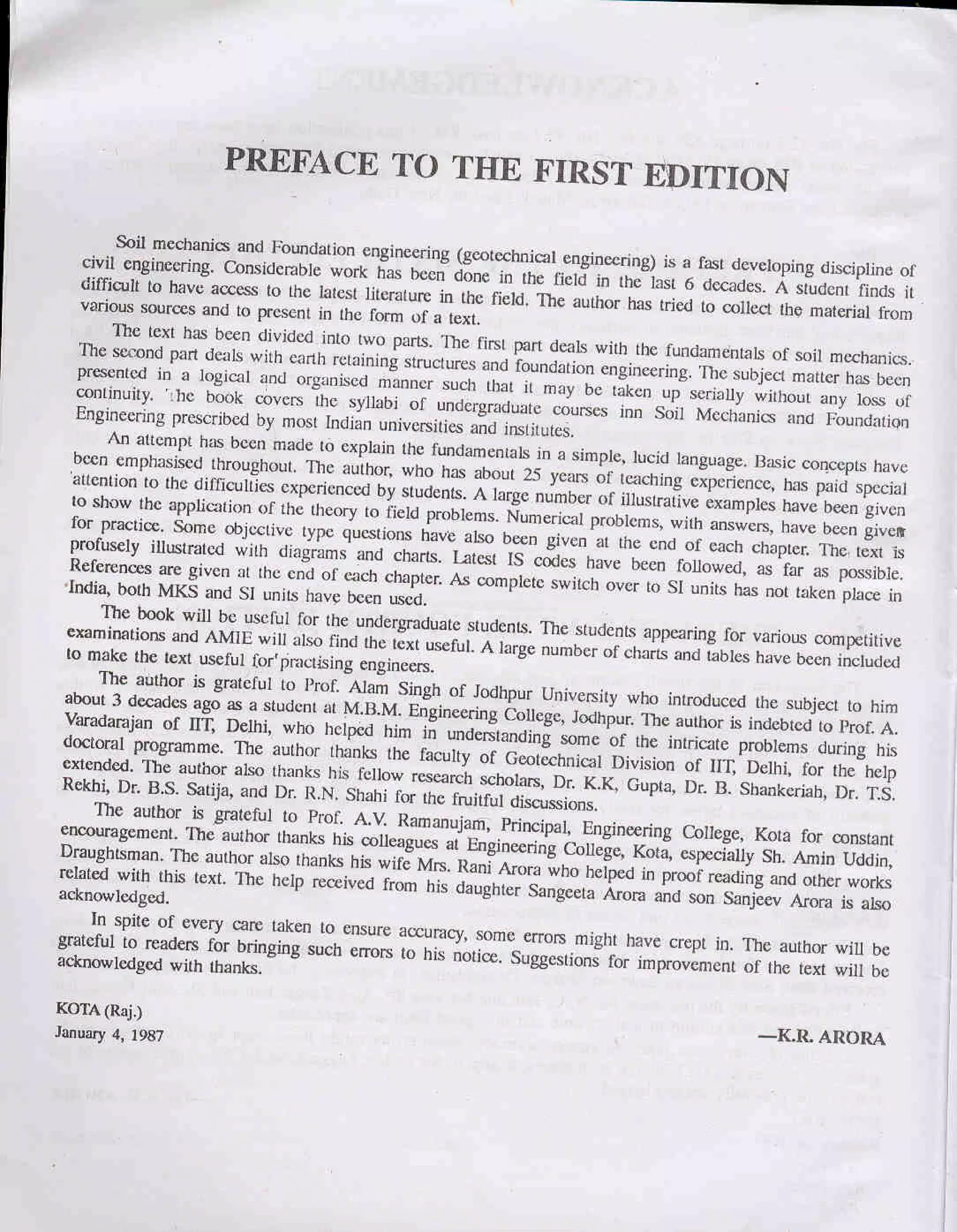 Soil mechanics and foundation engineering textbook by ARORA | PDF