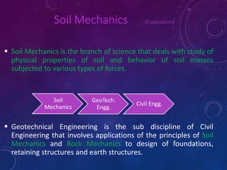 Soil mechanics and its types | PPT