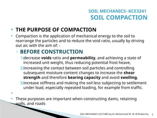 SOIL MECHANICS CH4 Soil Compaction soily | PPTX