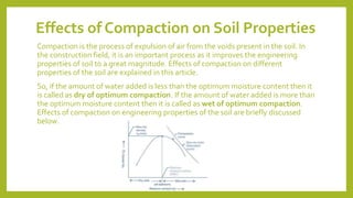 Soil mechanics effecct of compaction on soil | PPT