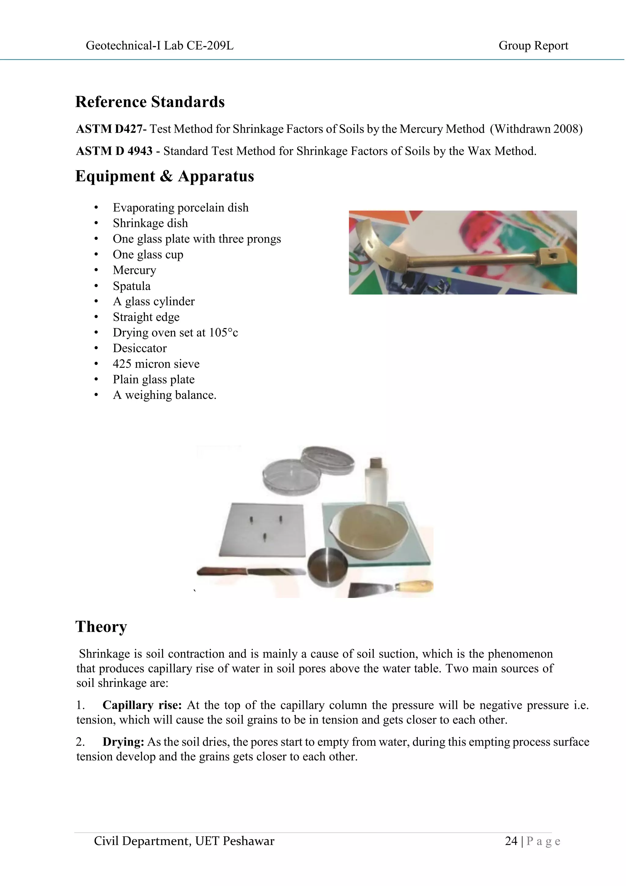 Soil mechanics(geotechnical engg) lab report | PDF