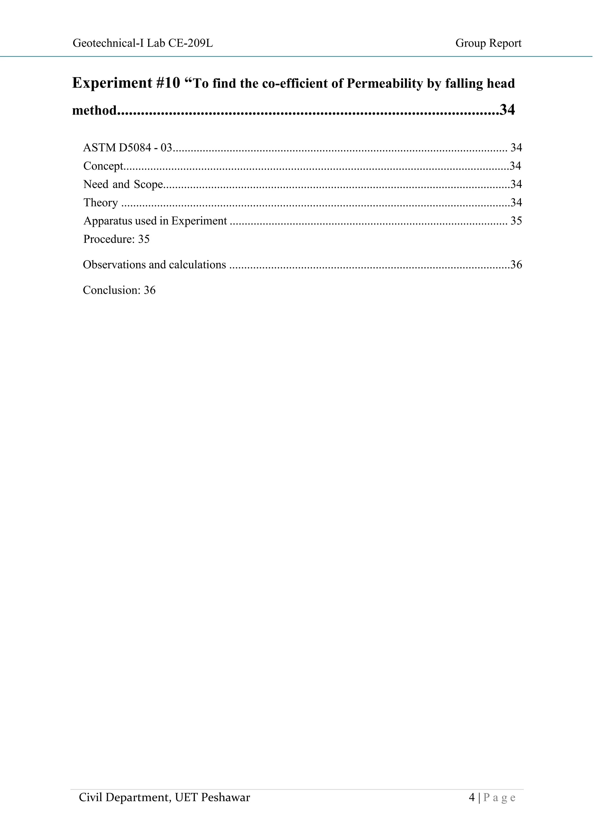 Soil mechanics(geotechnical engg) lab report | PDF