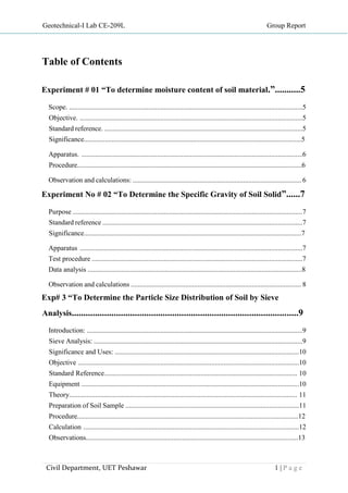 Soil mechanics(geotechnical engg) lab report | PDF
