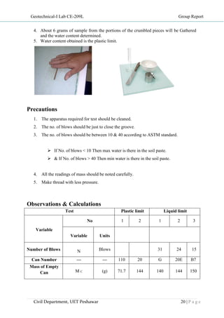 Soil mechanics(geotechnical engg) lab report | PDF