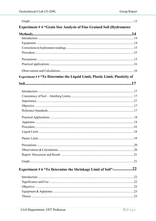 Soil mechanics(geotechnical engg) lab report | PDF